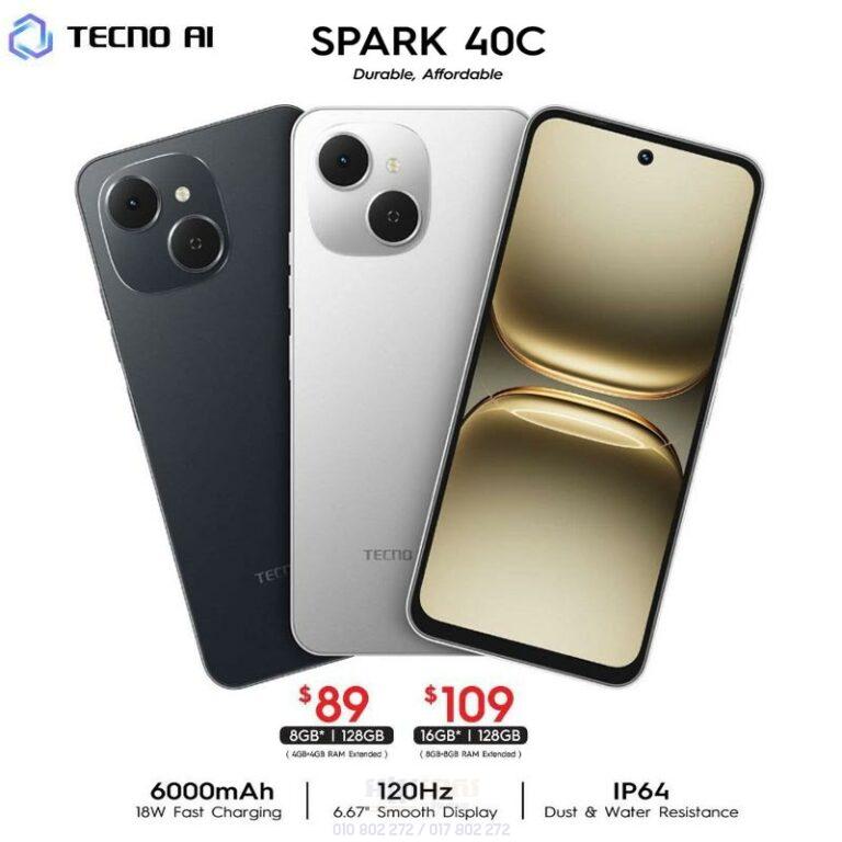 Tecno Spark 40c ធានា១ឆ្នាំ - Top Leading Phone Shop in Cambodia